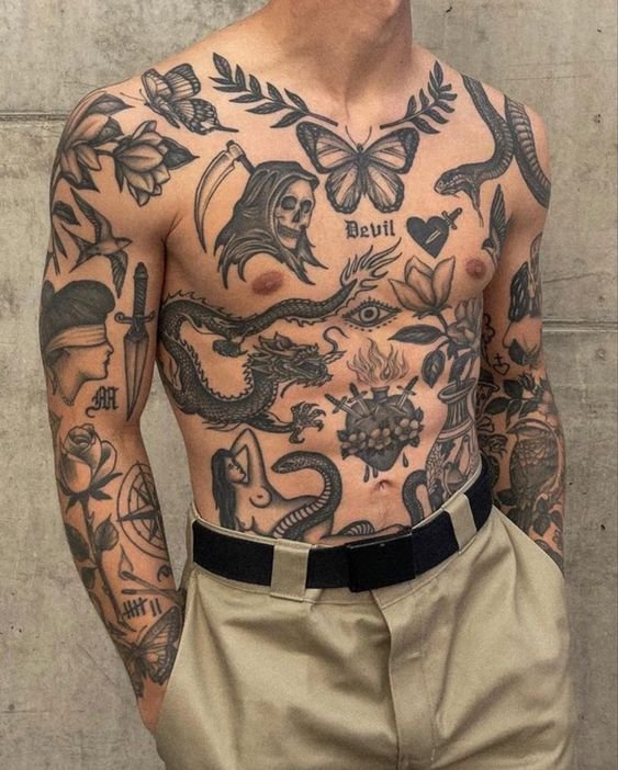 Chest tattoo ideas for men in 2024 | Popular design | VeAn Tattoo