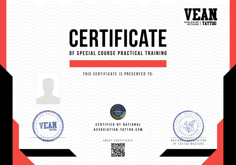 certificate | VeAn Tattoo